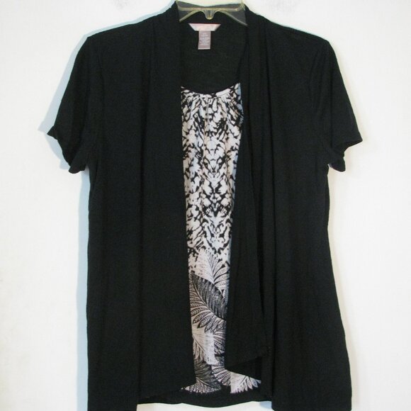 White Stag | Tops | 25 White Stag Layer Look Blouse Large 12 14 Black ...